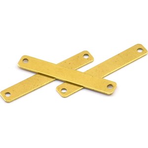 Brass Rectangle Bar, 50 Raw Brass Rectangle Connectors With 2 Holes ...