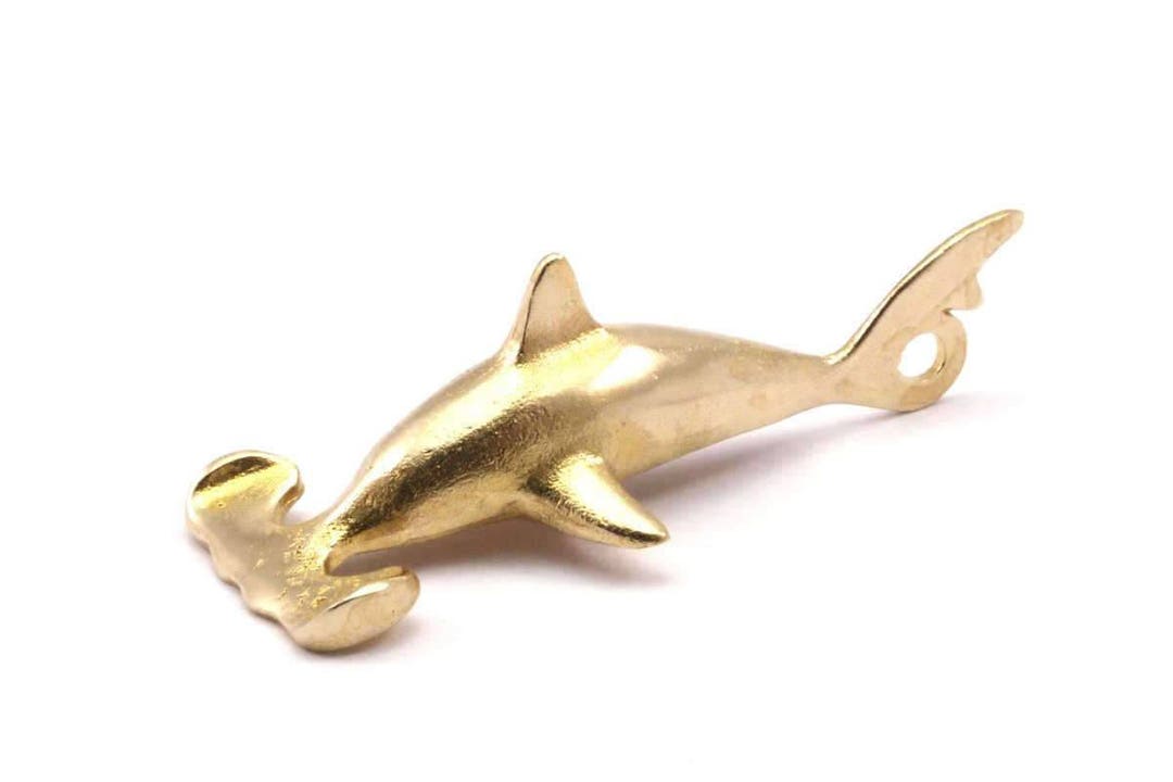 Hammer Fish Pendant, Raw Brass Hammer Fish Charm (51x21mm) N0152 - Etsy