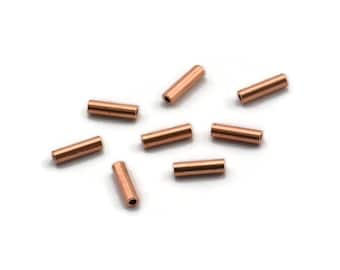 25 Pcs. Raw Copper 2x40 Mm Tube Spacers Findings İnside Daimeter 1.1 Mm ...