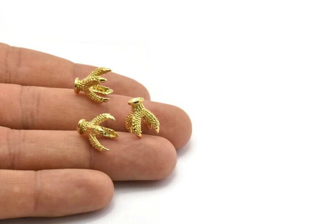 Dragon Bead Claw 8 Raw Brass Dragon Claw Connectors for 8mm | Etsy
