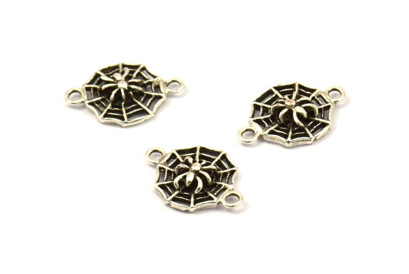Silver Spider Web 12 Antique Silver Plated Spider Web | Etsy