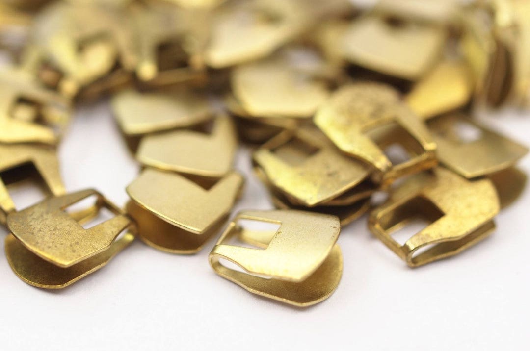 30 Pcs Raw Brass End Caps for Soldering to Snake Chain Ends 11x8mm ...