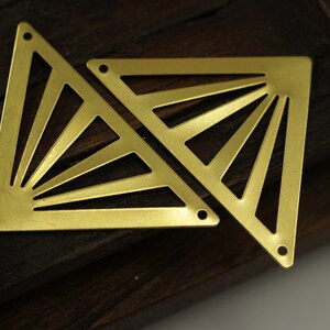 Raw Brass Triangle, 5 Raw Brass Triangle Pendants With 2 Holes ...