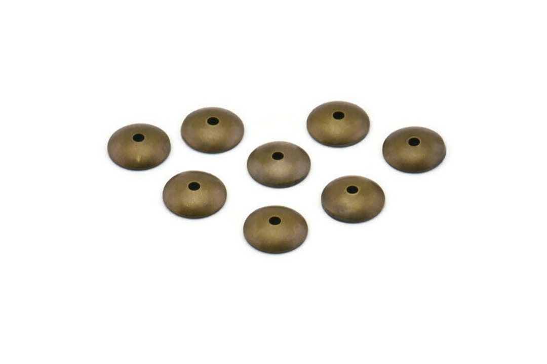 Brass Connector Bead, 250 Antique Brass Round Middle Hole Bead Caps ...