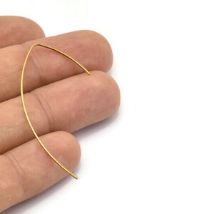 Brass Earring Wires, 12 Raw Brass Earring Wires (50x0.70mm) Bs 1353 - Etsy