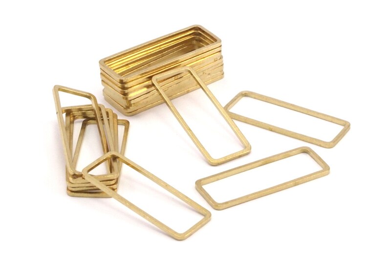 Raw Brass Rectangle 25 Raw Brass Rectangle Connectors | Etsy