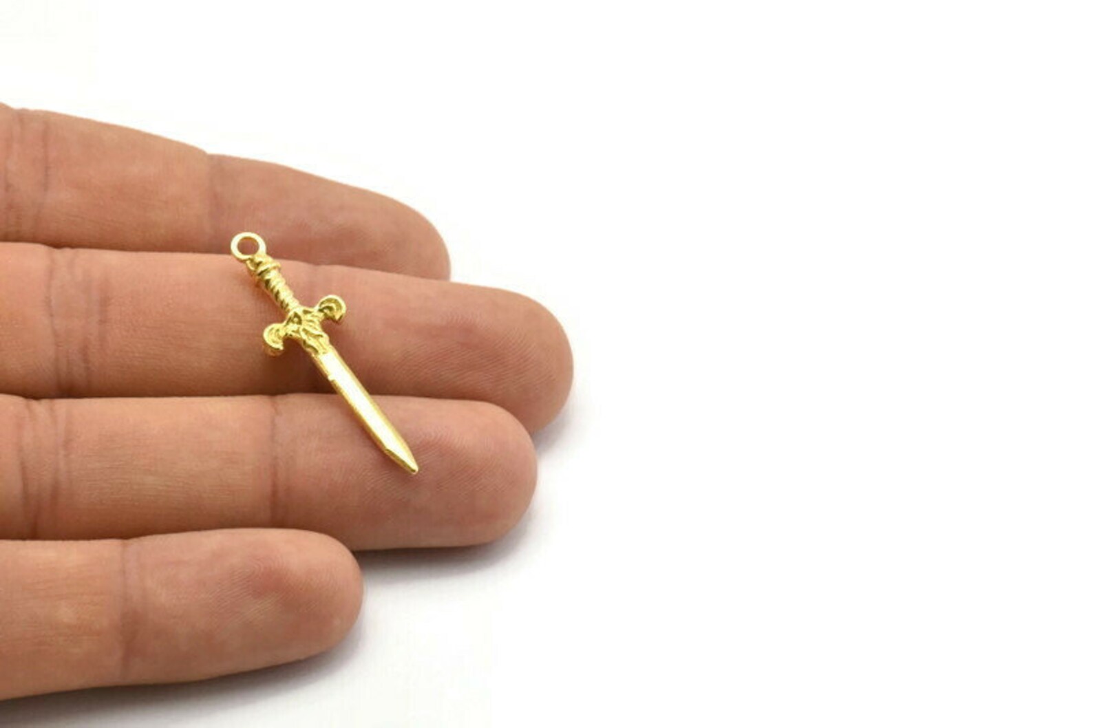 Knight's Sword Pendant 5 Raw Brass Sword Charms 36x10mm - Etsy