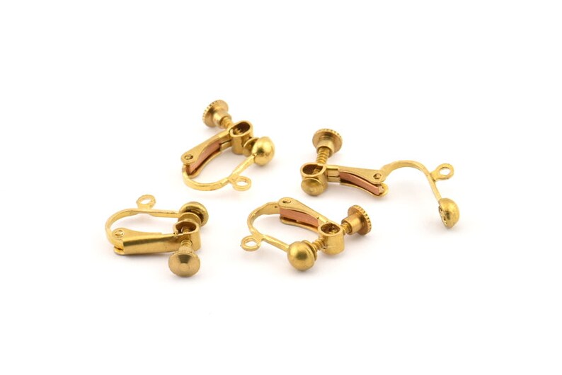 Screw Back Earring 20 Raw Brass Screw Back Earring Findings | Etsy