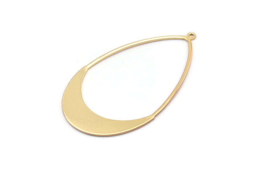 Gold Drop Charm, 2 Gold Plated Brass Drop Charms With 1 Loop, Earrings ...