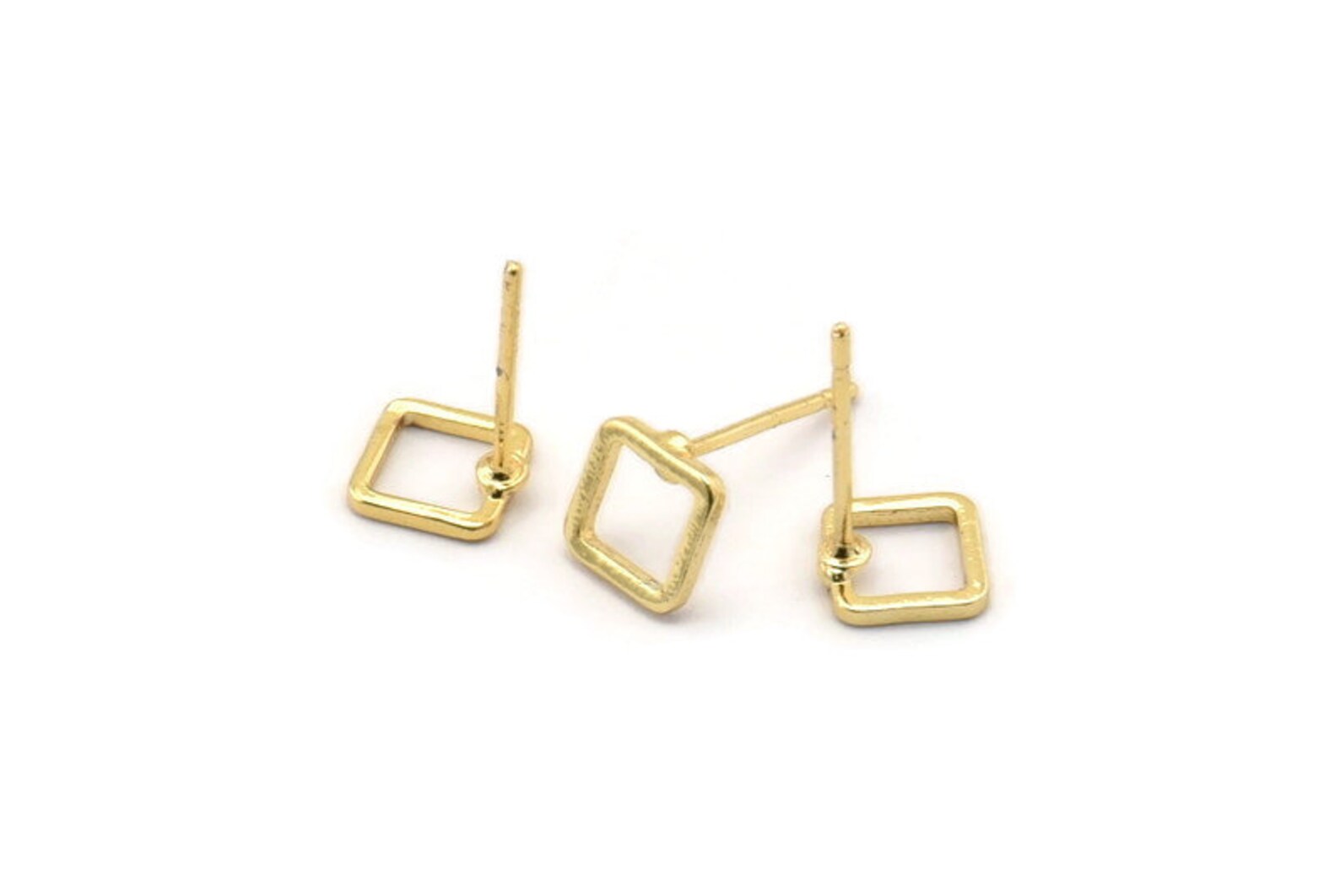 Gold Square Earring 10 Gold Plated Brass Square Stud Earrings - Etsy