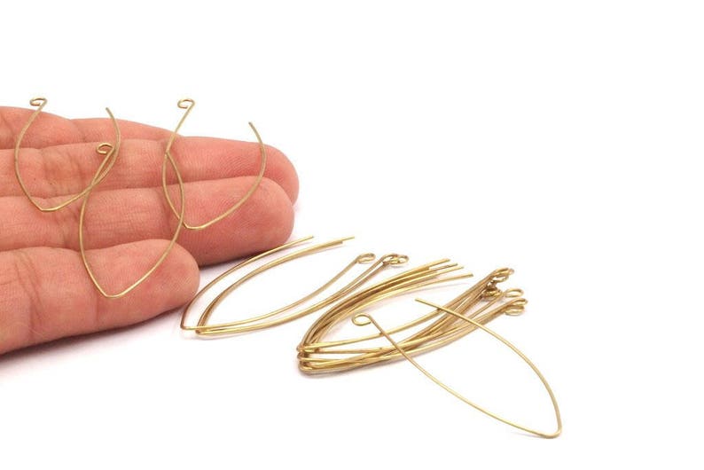 Brass Earring Wires, 12 Raw Brass Earring Wires (50x0.70mm) D0146 - Etsy