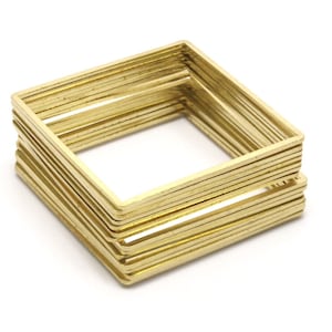 Square Ring Charm, 6 Raw Brass Square Connectors (42mm) Bs 1310 - Etsy