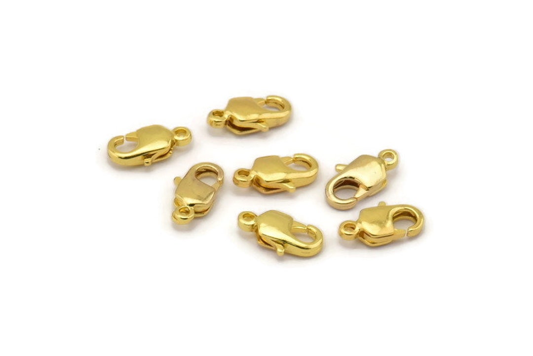 Gold Parrot Clasp, 24 Gold Tone Brass Lobster Claw Clasps (10x5mm ...