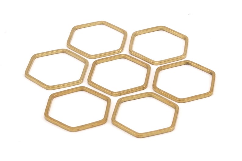 Brass Open Hexagon 50 Raw Brass Hexagon Ring Charms 18x1mm | Etsy