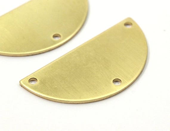 Half Circle Blanks 10 Raw Brass Semi Circle Blanks With 3 | Etsy