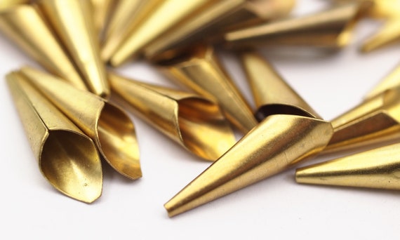 Cone Bead Caps 25 Raw Brass Cone Bead Caps Findings 21x7mm | Etsy