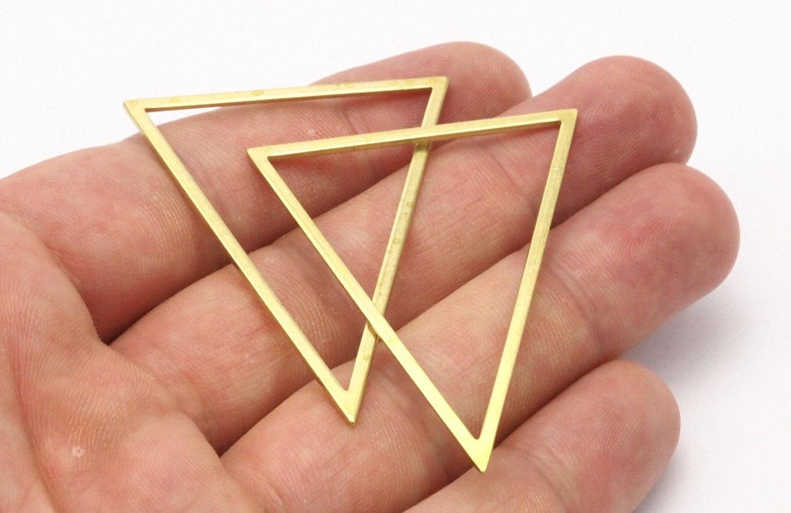 Brass Triangle Ring 6 Raw Brass Triangles 53x53x40mm | Etsy