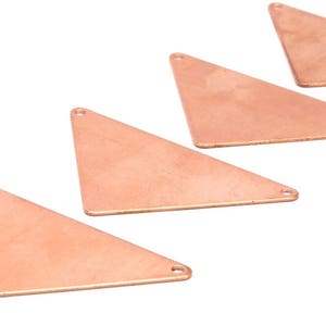 Copper Triangle Blank, 6 Raw Copper Triangle Blanks With 2 Holes ...