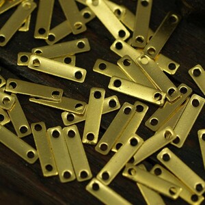 Brass Rectangle Connector, 100 Raw Brass Rectangle Connectors 10x2.5mm ...