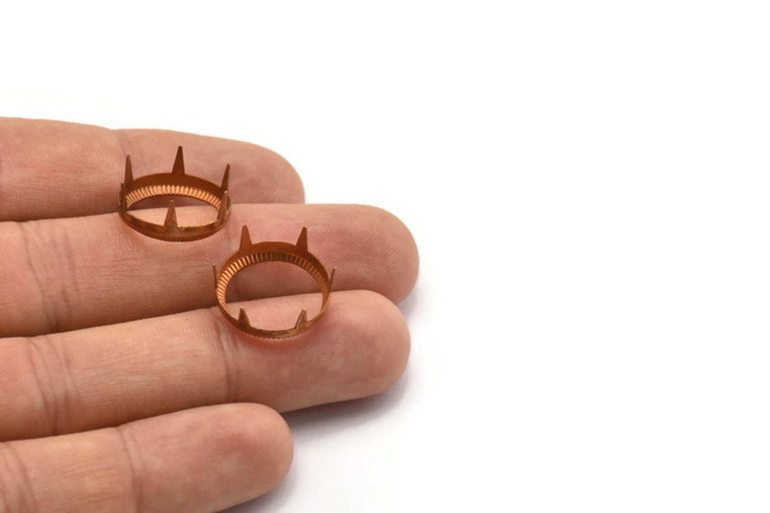 Vintage Copper Prong, 4 Vintage Raw Copper Round Oval Prong Setting ...