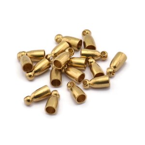 Brass Tassel End Caps, 50 Raw Brass End Cap With 1 Loop, Cord Tips ...