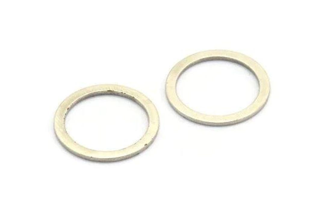 18mm Circle Connectors, 12 Antique Silver Plated Brass Circle ...