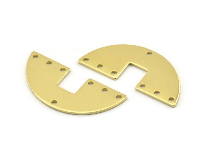 Semi Circle Rectangle Shape 23x6x0.8mm Raw Brass Findings Scs OZ2913-93 ...
