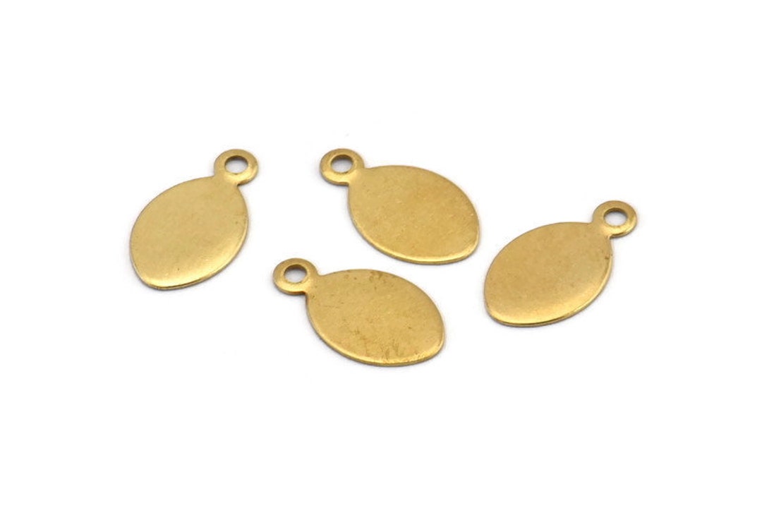 Brass Oval Tag, 50 Raw Brass Oval Tags, Charms, Findings, Stamping Tags ...