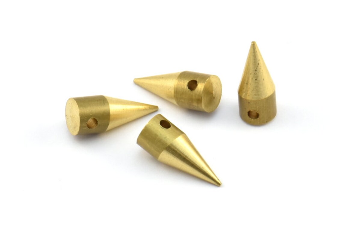 Brass Spike Charm 10 Raw Brass Spike Tribal Pendant 15x6mm | Etsy