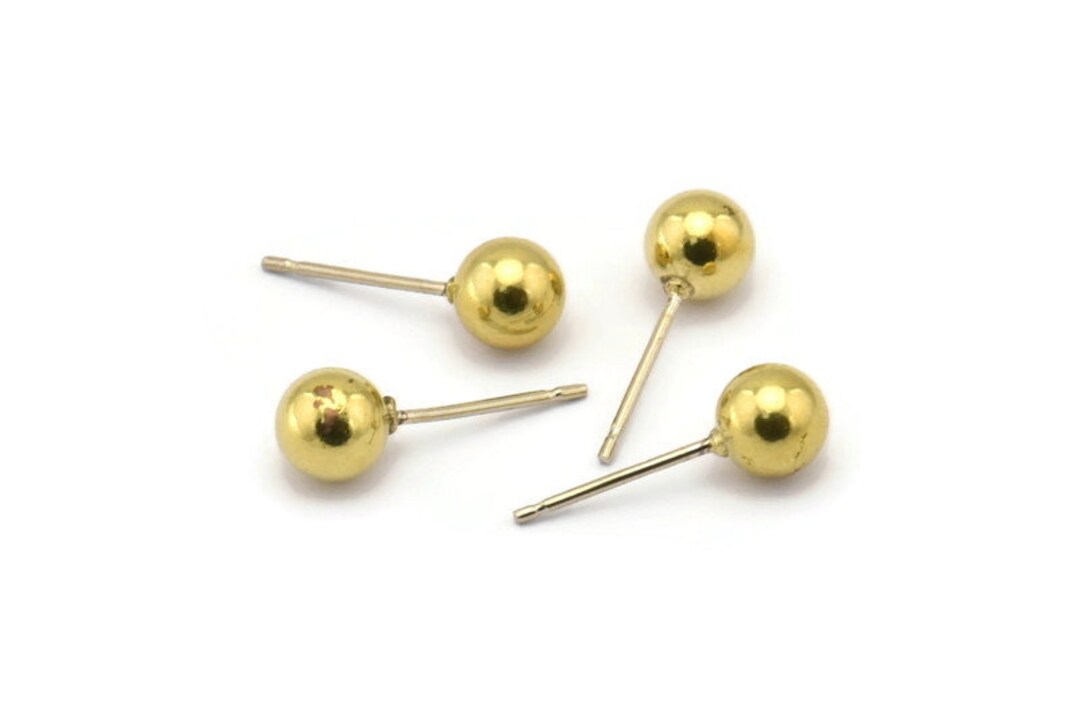 Stainless Ball Post, 12 Stainless Steel Earring Posts 6mm Ear Studs Bs ...
