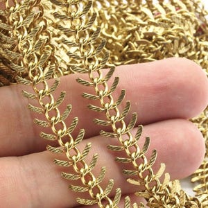 Fish Bone Chain, 2 M Raw Brass Fish Bone Chain, (11mm ) Bs 1055 - Etsy