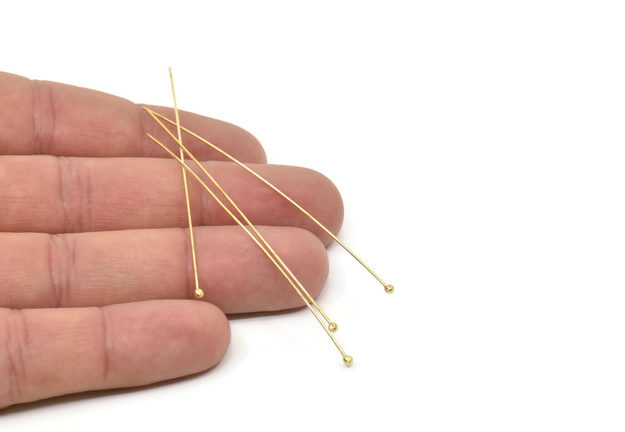 Long Ball Pin, 50 Raw Brass Ball Pins (70x0.60mm) Brc 229 - Etsy