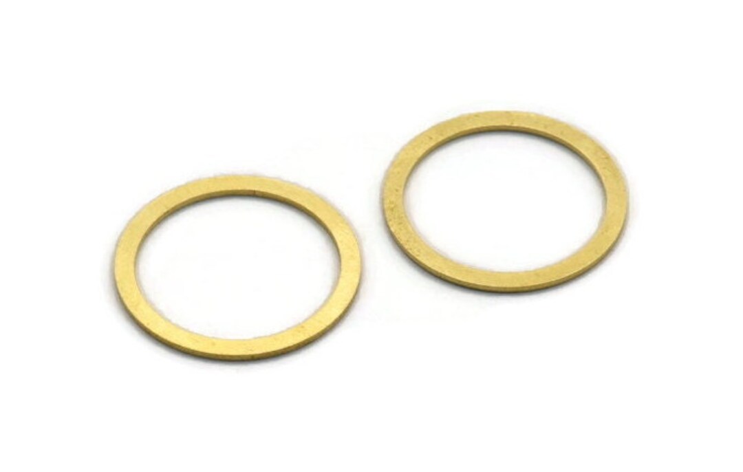 18mm Circle Connectors, 12 Raw Brass Circle Connectors (24x2x0.80mm ...