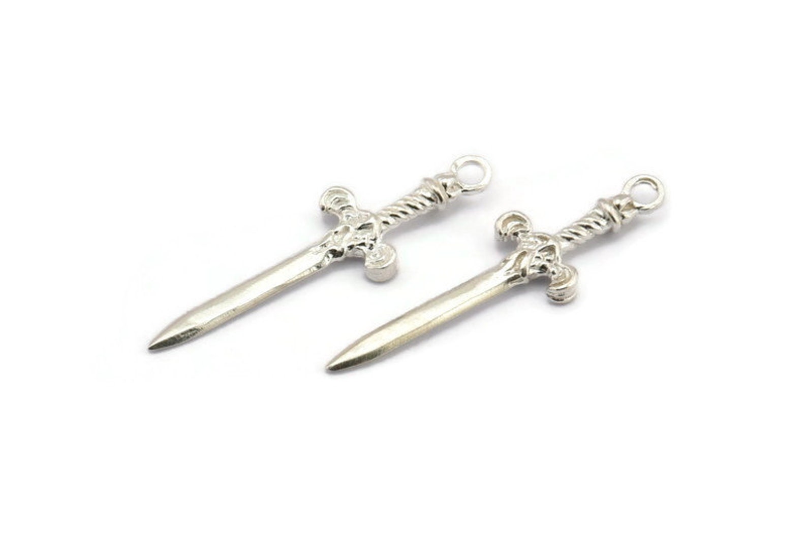 Knight's Sword Pendant, 2 925 Silver Sword Charms (36x10mm) N0248 - Etsy