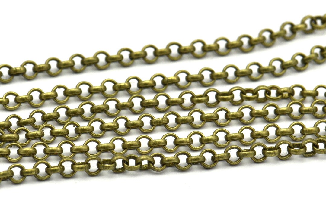 Antique Bronze Chain, Antique Bronze Tone Brass Soldered Rolo Chain (2 ...