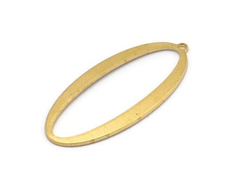 Brass Oval Charms Oval Shaped Raw Brass Charms Geometric Pendant ...