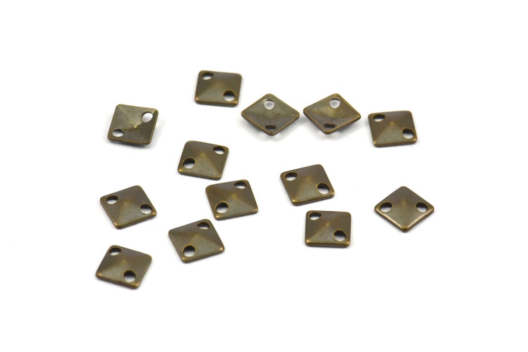 Tiny Pyramid Connector, 100 Antique Brass Square Pyramid Connectors ...