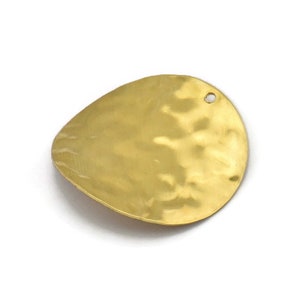 Hammered Wave Discs, 8 Raw Brass Hammered Wave Discs With 1 Hole (32mm ...