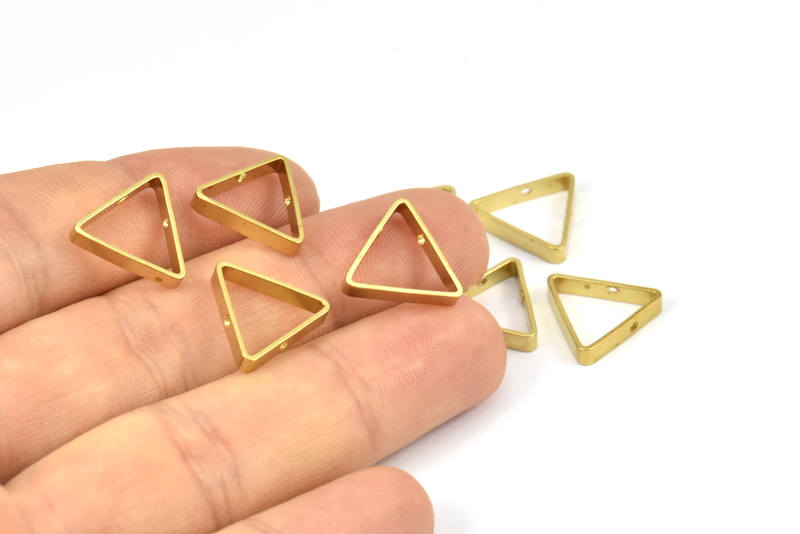 Brass Triangle Charm 12 Raw Brass Triangles With 2 Holes - Etsy