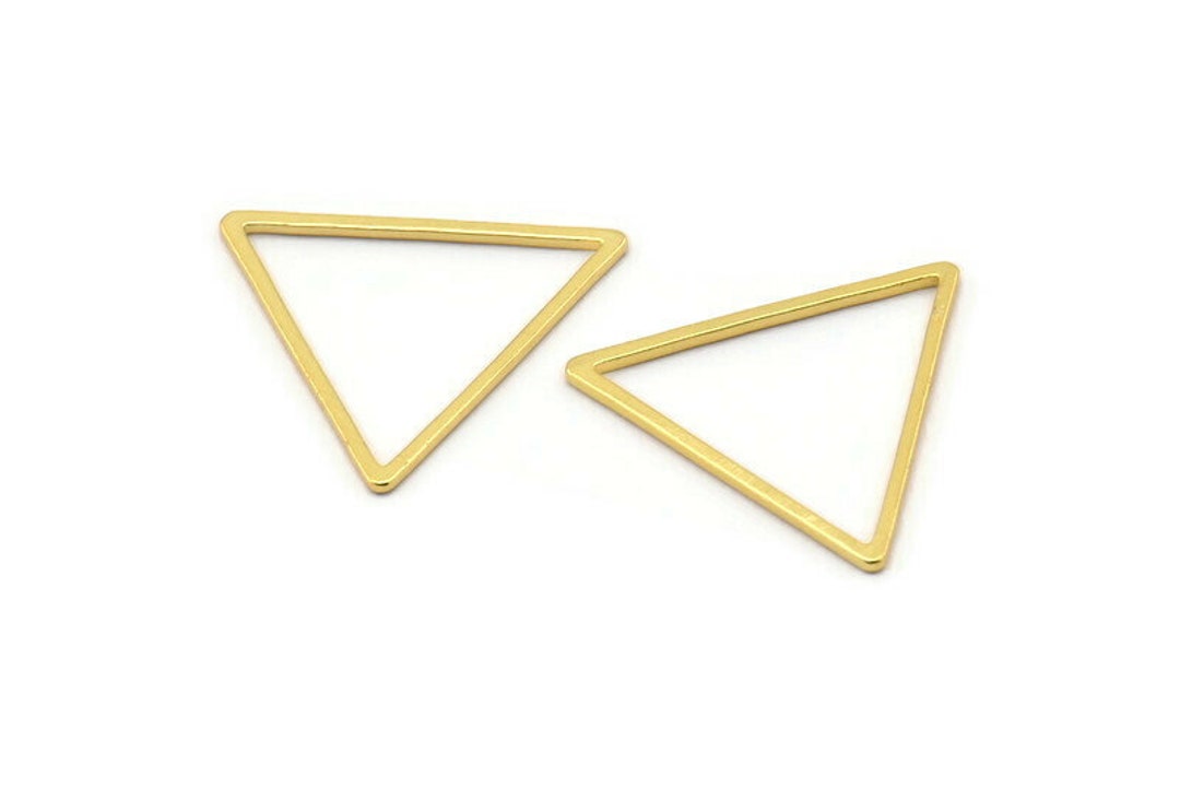 Gold Triangle Charm, 10 Gold Plated Brass Open Triangle Rings, Charms ...