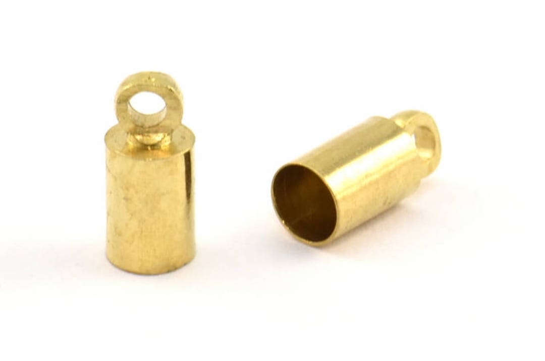 Brass Tassel End Caps, 24 Raw Brass End Cap, Cord Tips, Cord Ends ...