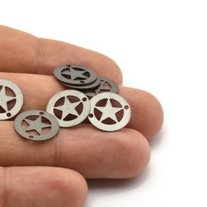 Vintage Star Connector, 15 Antique Brass Round Star Connectors With 2 ...