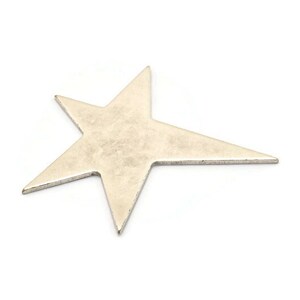 Silver Star Blank, 4 Antique Silver Plated Brass Long Star Blank, Brass ...