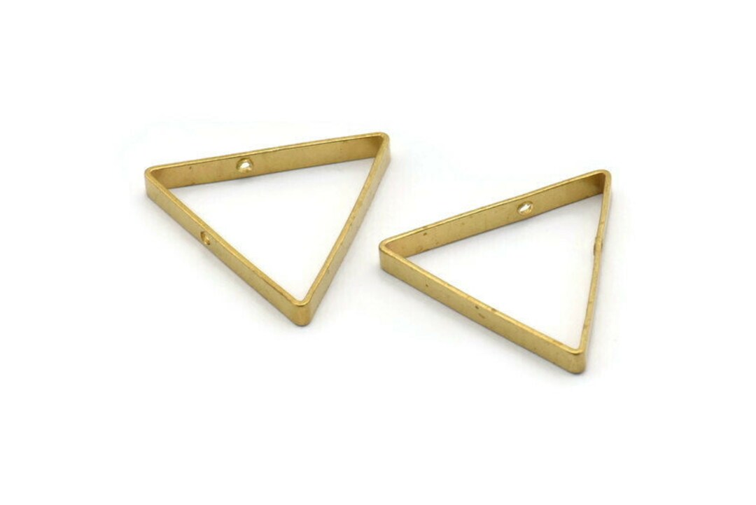 Brass Triangle Charm, 12 Raw Brass Triangles With 2 Holes (24x21x3x0 ...