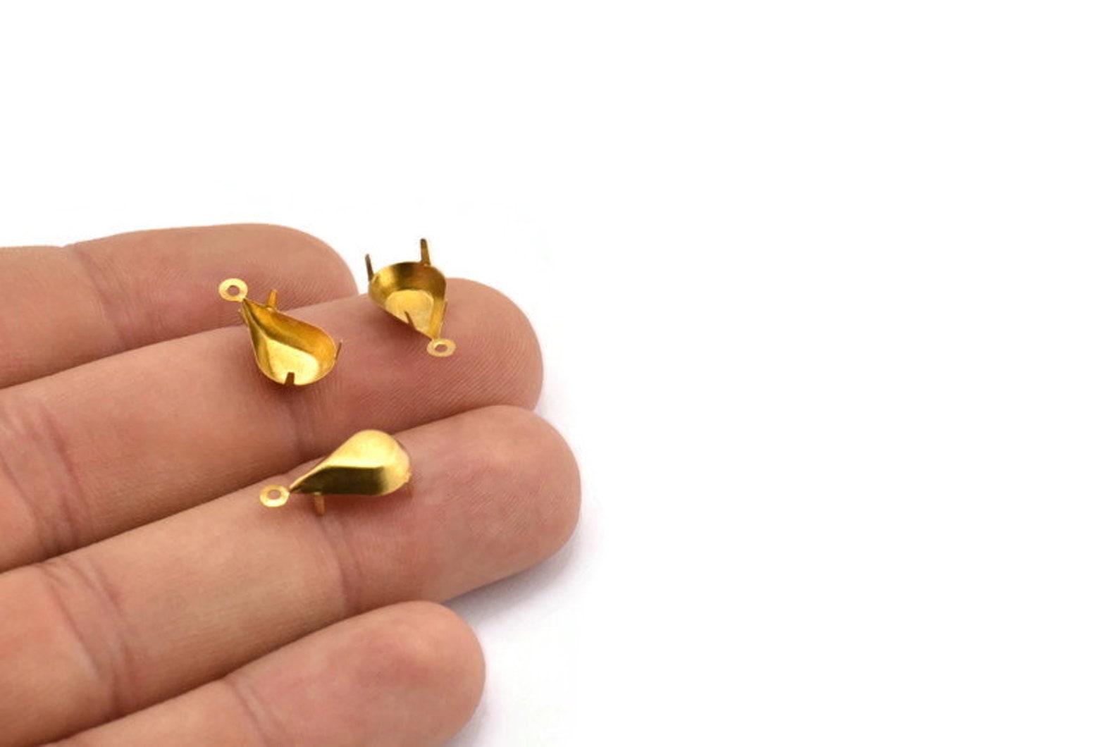 Pear Drop Prong Setting 100 Raw Brass Pear Drop 1 Loop 4 - Etsy