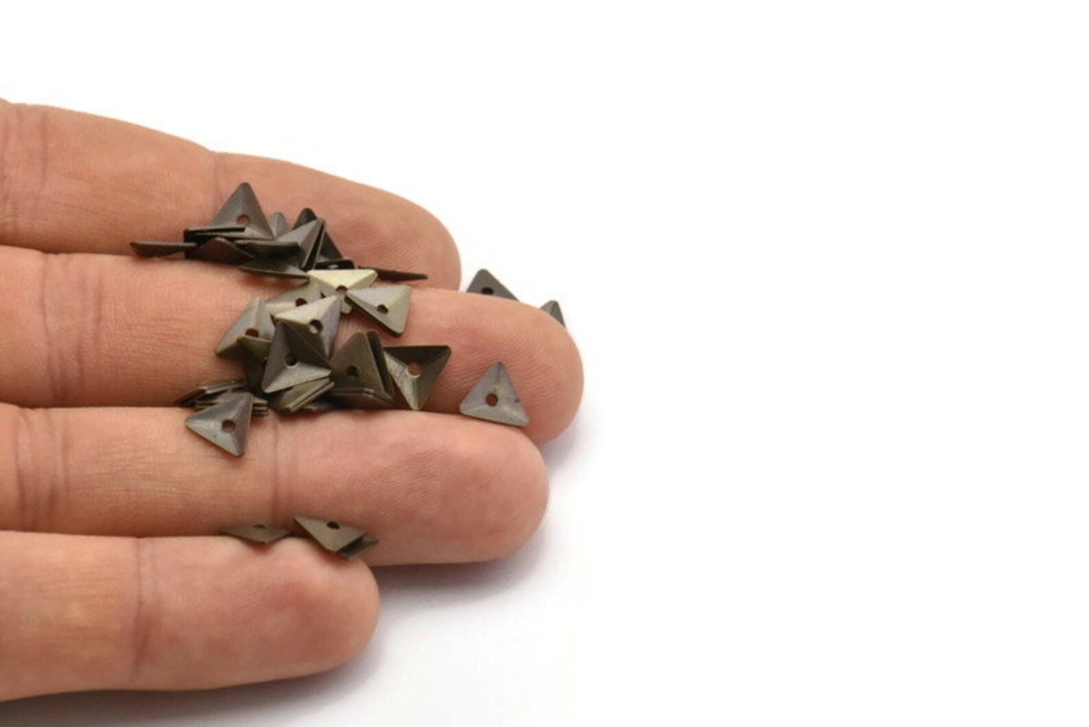 Triangle Spacer Bead, 100 Antique Brass Triangle Bead Caps (7x8mm) Bom ...
