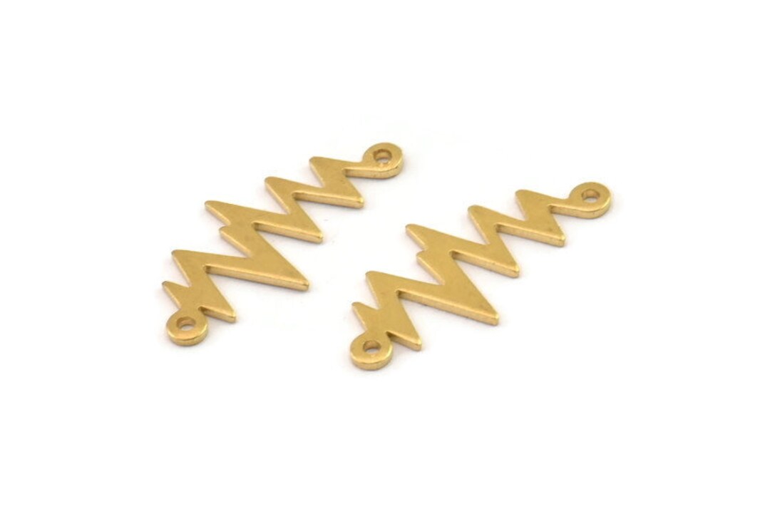 Brass Heart Rhythm Connector, 12 Raw Brass Heart Rhythm Shaped ...