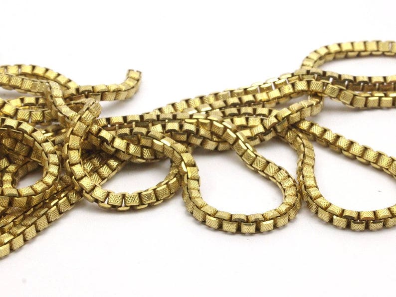 Link Cube Chain 2m Raw Brass Cube Chain 3.1mm Bs 1374 - Etsy