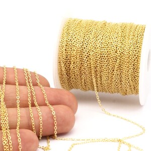 Brass Chain, Link Chain, 30 M 1.5x2mm Raw Brass Soldered Chain Z001 - Etsy