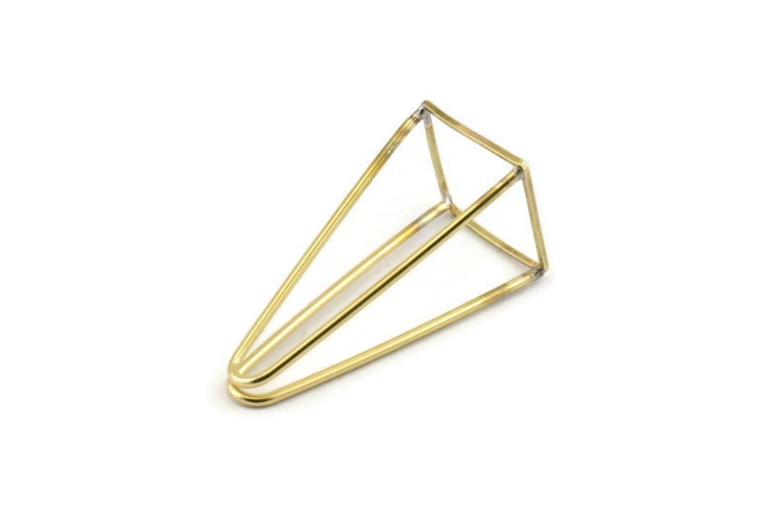 Brass Prism Earring, 4 Raw Brass Triangle Prism Earrings, Charms ...